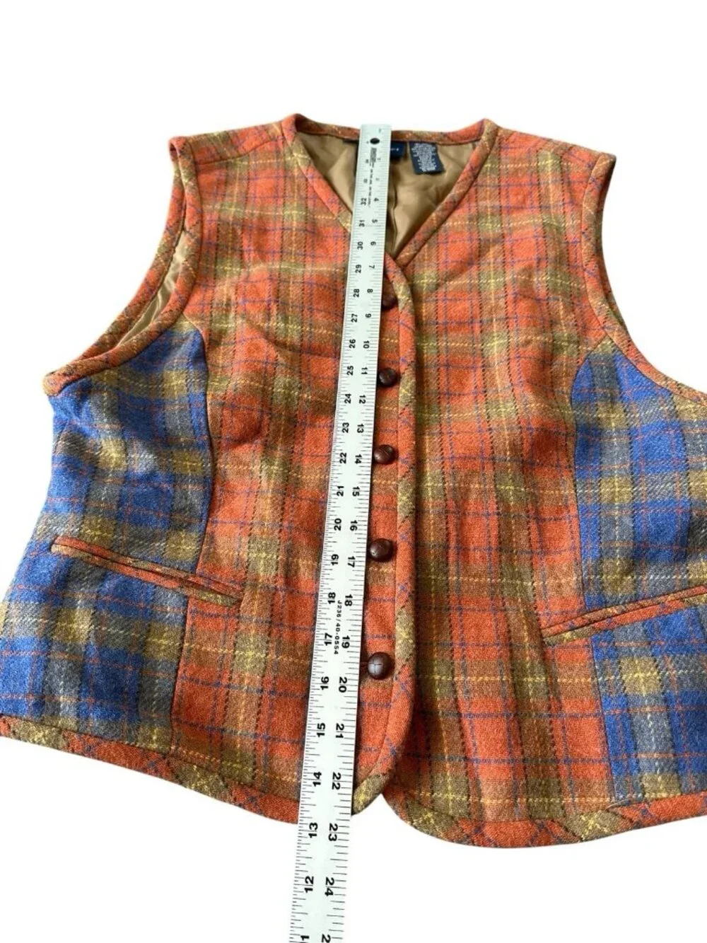 liz wear | Tops | 9s Western Liz Sport Vintage Plaid Wool Vest 2 Rodeo ...